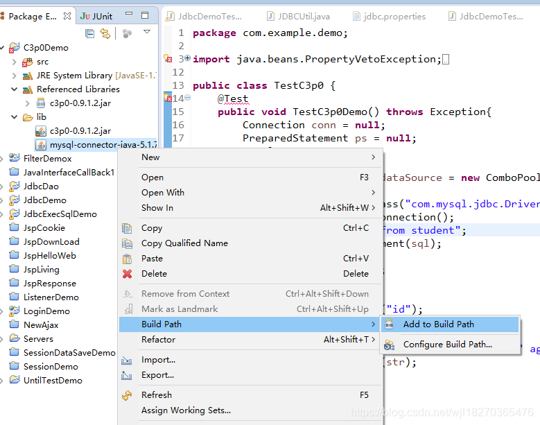 Java-一个使用c3p0连接池例子_java c3p0 demo-CSDN博客