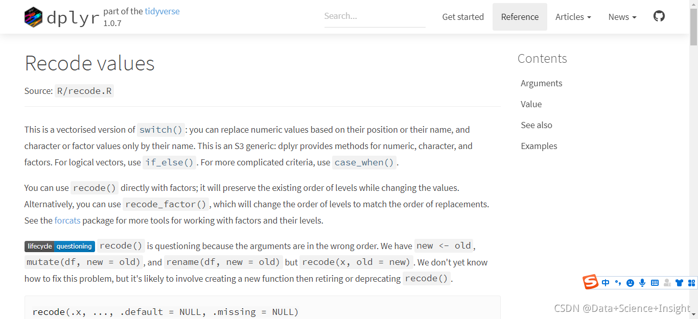 R语言dplyr包使用recode函数进行数据列内容编码、转换实战：类似于pandas中的map函数（例如，将内容从字符串映射到数值）_r中recode-CSDN博客