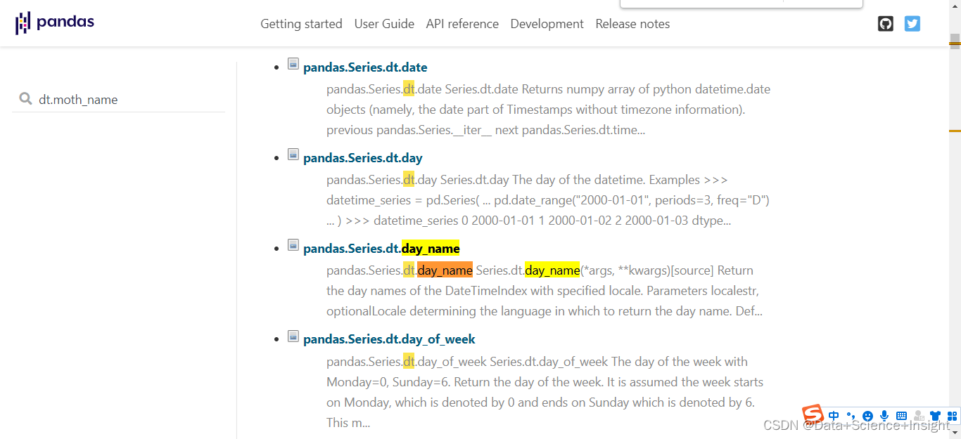 pandas使用dt.day_name函数从dataframe(Series)中的日期数据列中抽取日期对应的星期信息生成新的数据列（Monday、Sunday）_用pandas 实现根据消费 ...