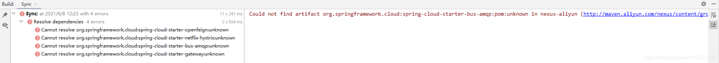 ‘dependencies.dependency.version‘ for org.springframework.cloud:spring-cloud-starter-openfeign ...