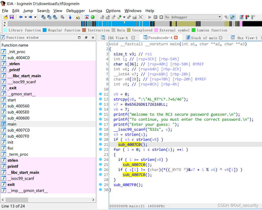 [XCTF] reverse logmein_logmein xctf-CSDN博客