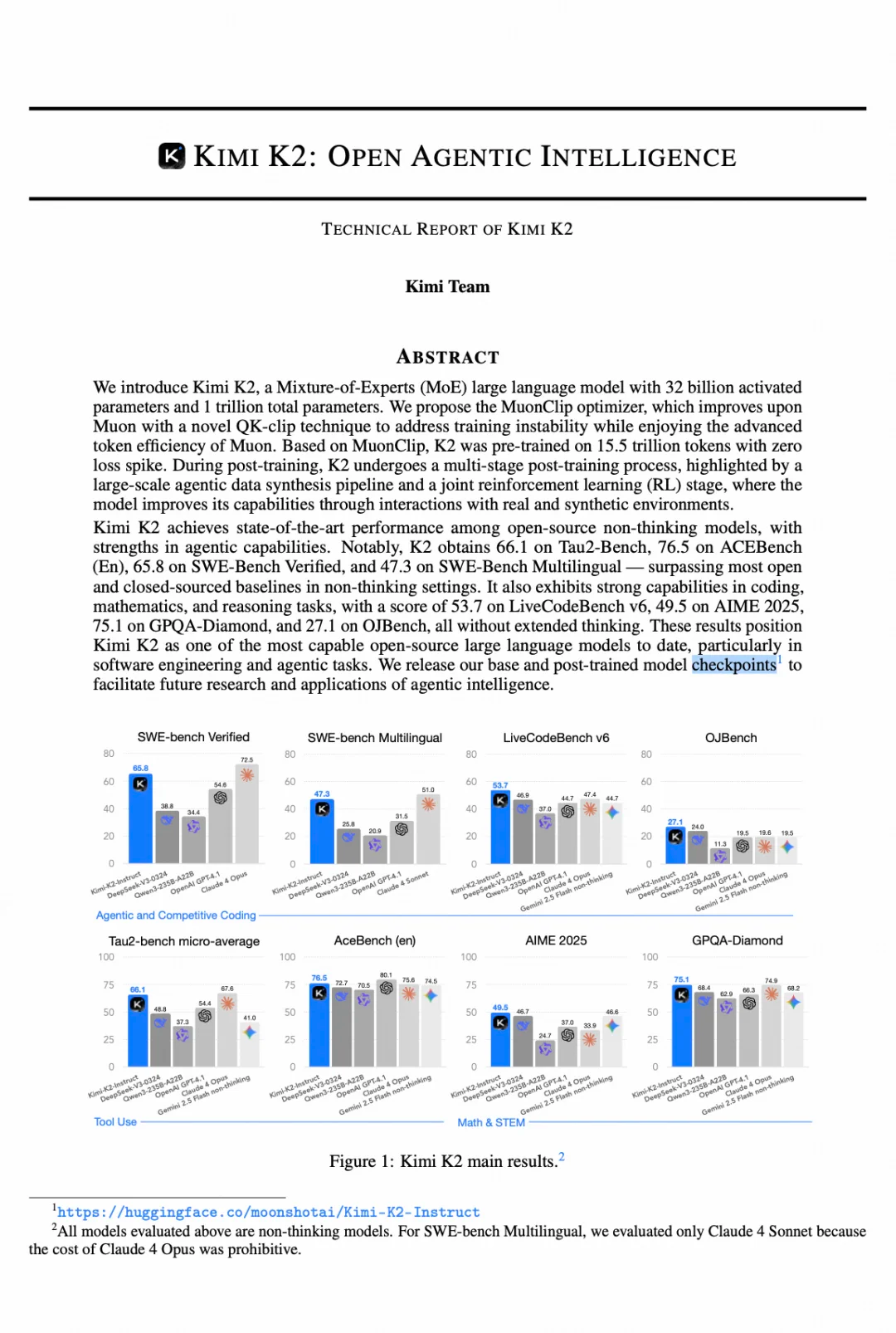 杨植麟合写，Kimi K2技术报告发布-CSDN社区