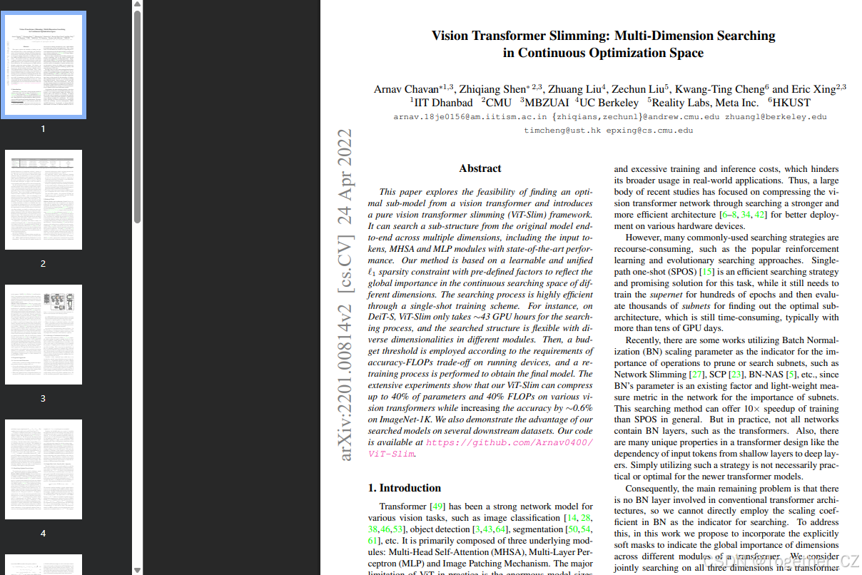 Vision Transformer Slimming: Multi-Dimension Searching in Continuous Optimization Space多维度连续优化空间 ...