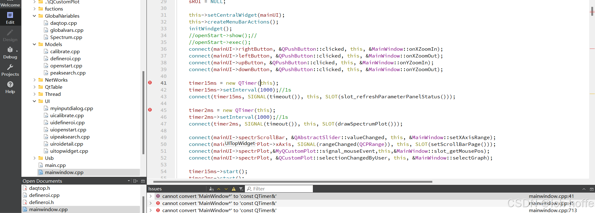 error: cannot convert ‘MainWindow*‘ to ‘const QTimer&‘_cannot convert 'mainwindow*' to ...