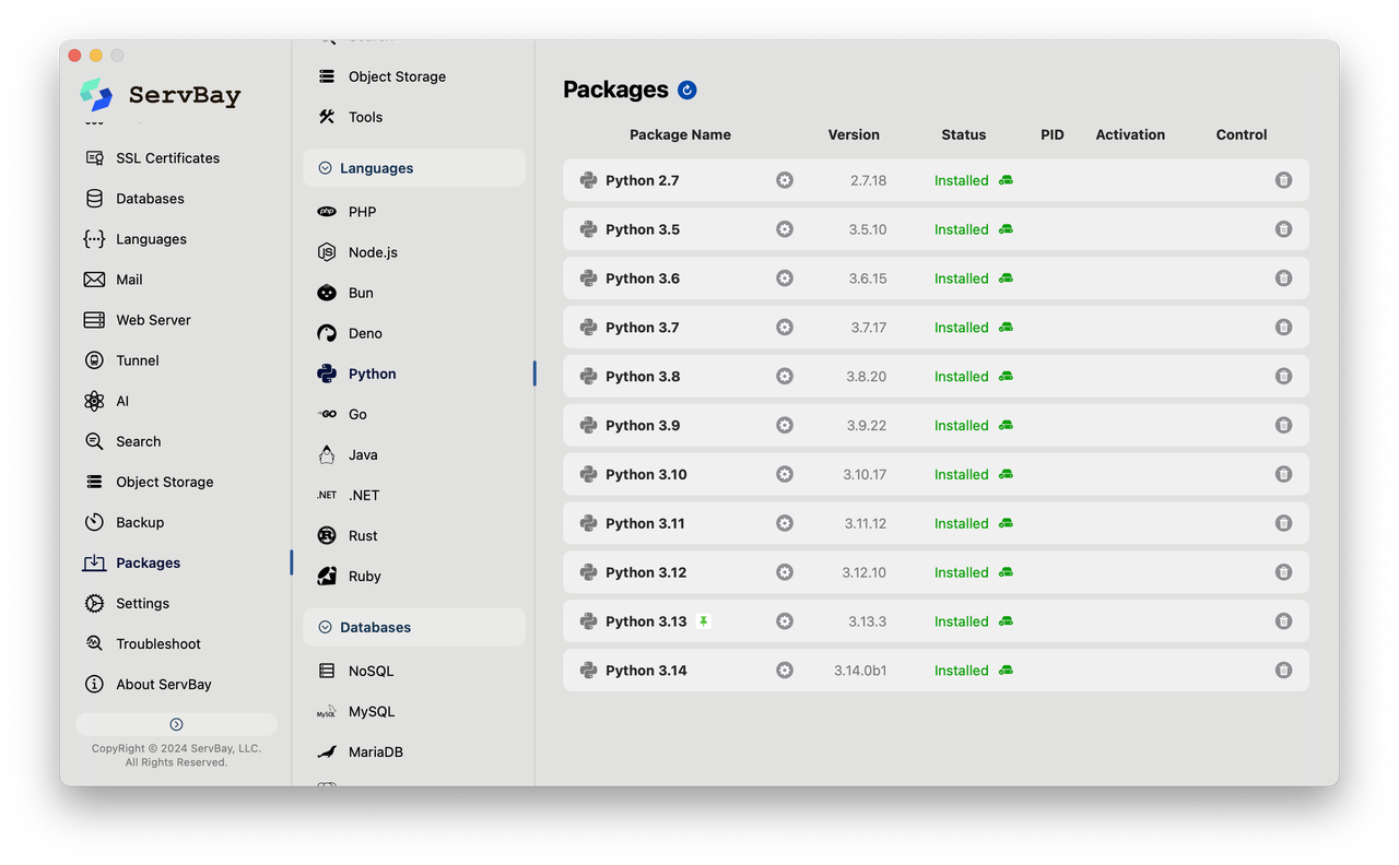别再折腾 pip 了，一分钟搞定Python开发环境_servbay 如何部署 python网站-CSDN博客