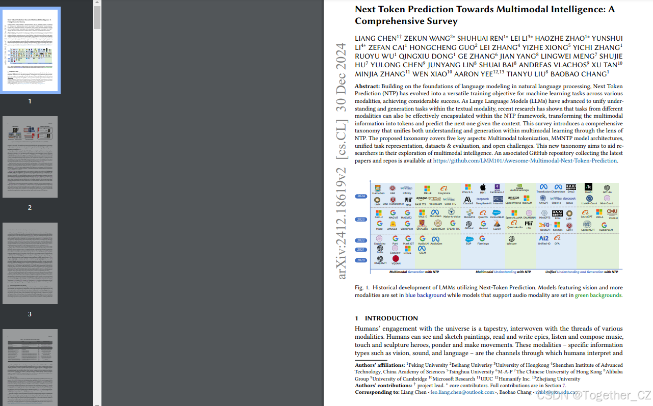 Next Token Prediction Towards Multimodal Intelligence: AComprehensive Survey——多模态智能中的下一个词预测：全面综述 ...