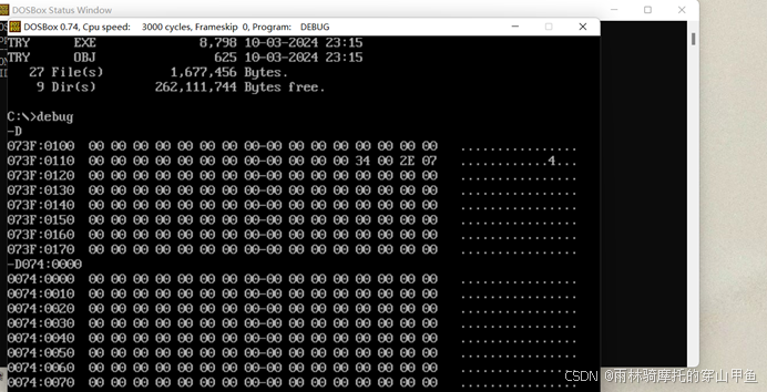微机原理与接口技术课程实践2—DOSBOX中的debug与r、d命令的使用步骤_dosbox用debug命令的使用实验结果截图-CSDN博客
