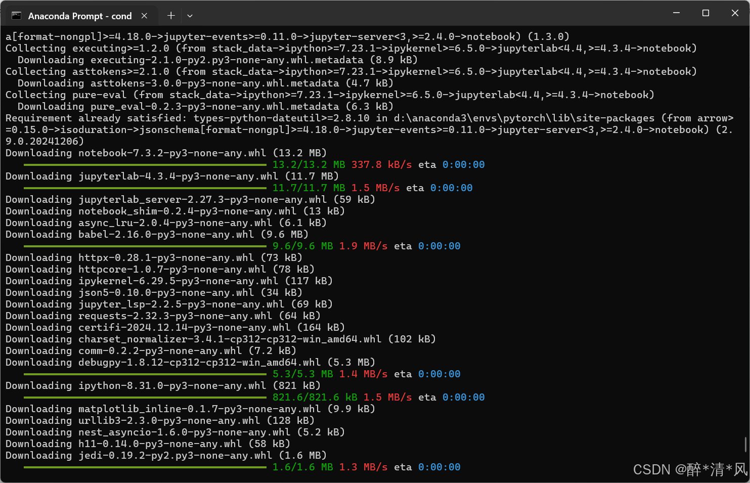 基于python3.12的在pytorch中配置jupyter配置失败的解决办法；conda install nb_conda指令的python版本不匹配的问题_python3.12对应的 ...