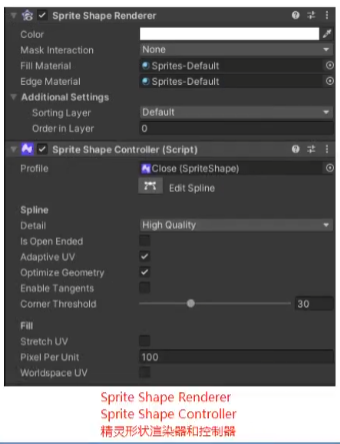 Unity学习--2D相关--Sprite Shape Renderer组件和Sprite shape Controller组件-CSDN博客