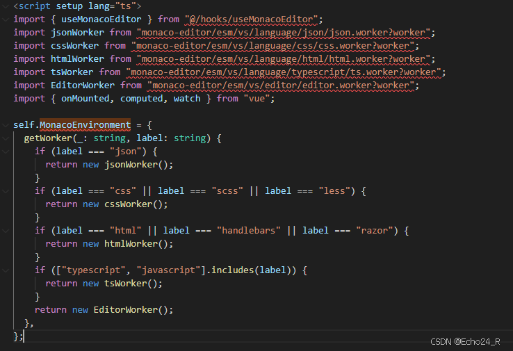 Unexpected usage at EditorSimpleWorker.loadForeignModule 报错-CSDN博客