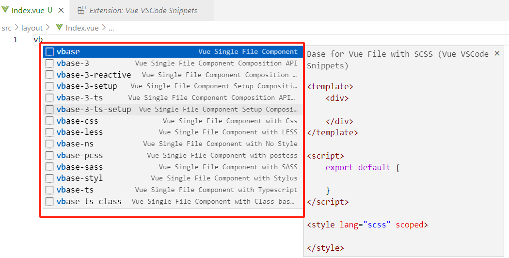 vs code安装插件Vue VSCode Snippets，实现快捷键生成vue代码模板和代码片段，包含详细步骤和截图，亲测可用-CSDN博客