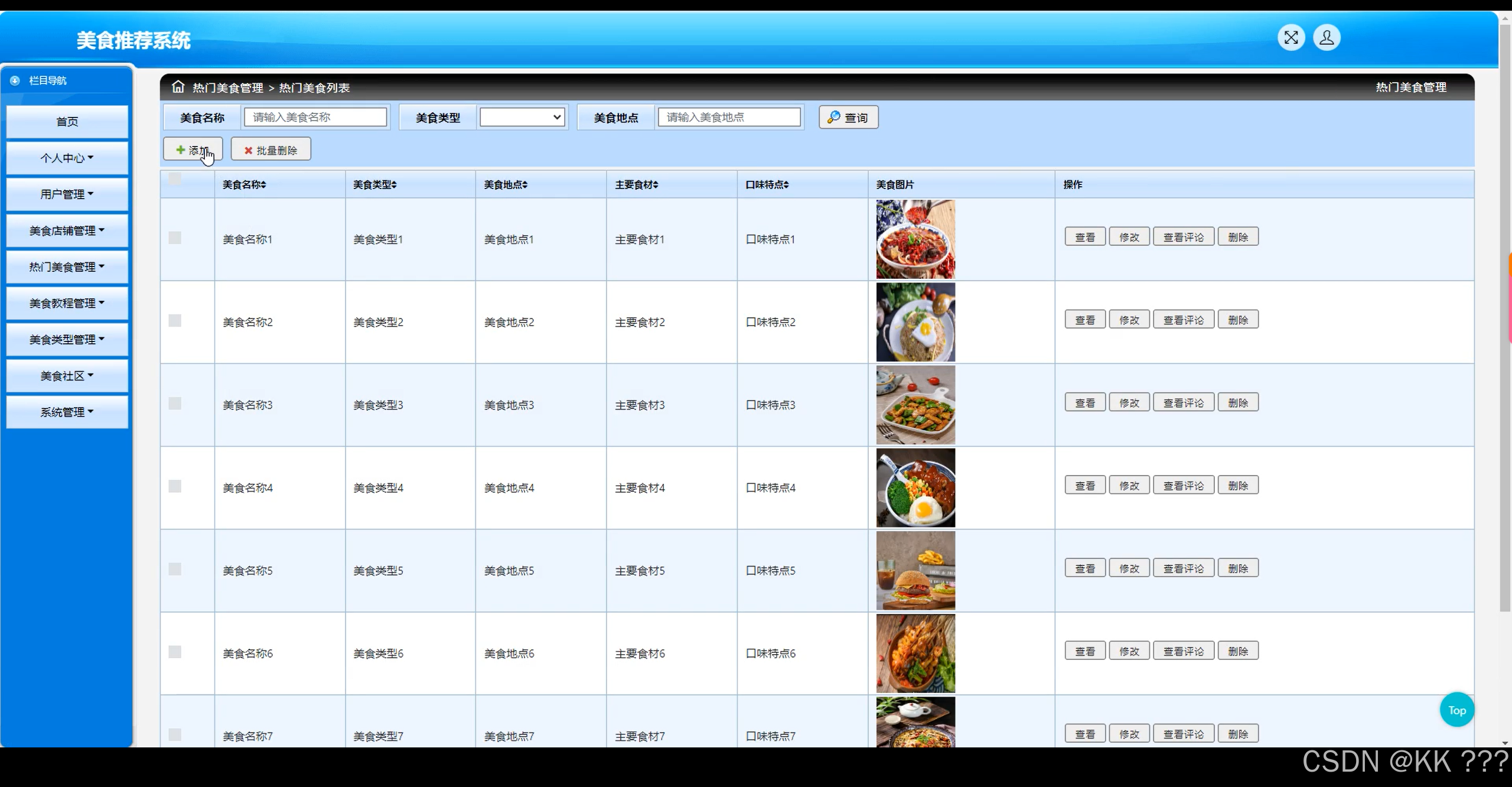 (附论文)JavaWeb基于ssm的美食推荐系统(009)-CSDN博客