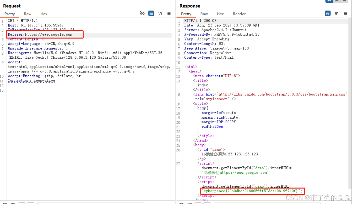 攻防世界----xff_referer_x老师告诉小宁其实xff和referer是可以伪造的。-CSDN博客