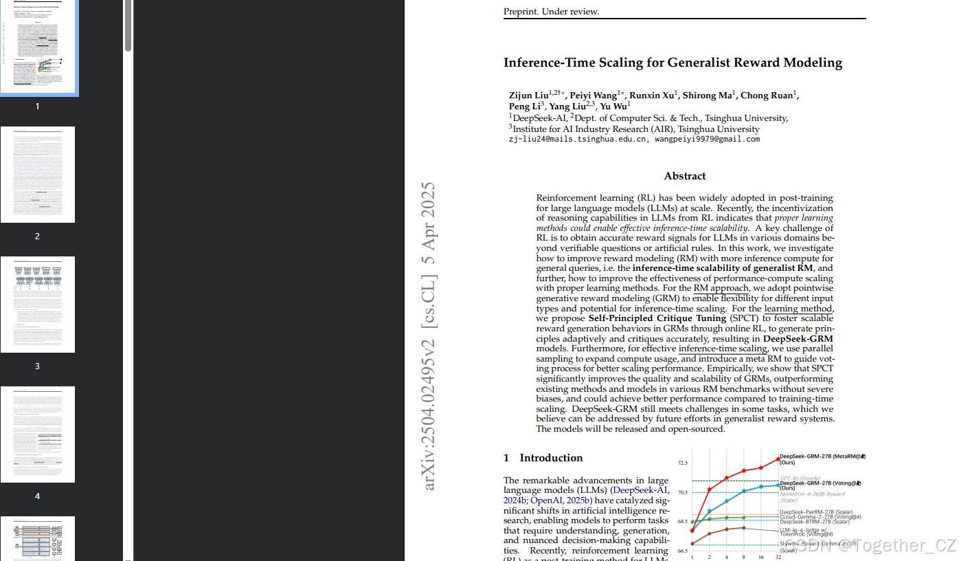 Inference-Time Scaling for Generalist Reward Modeling——推理时间扩展用于通用奖励建模_rft阶段作为“冷启动”-CSDN博客