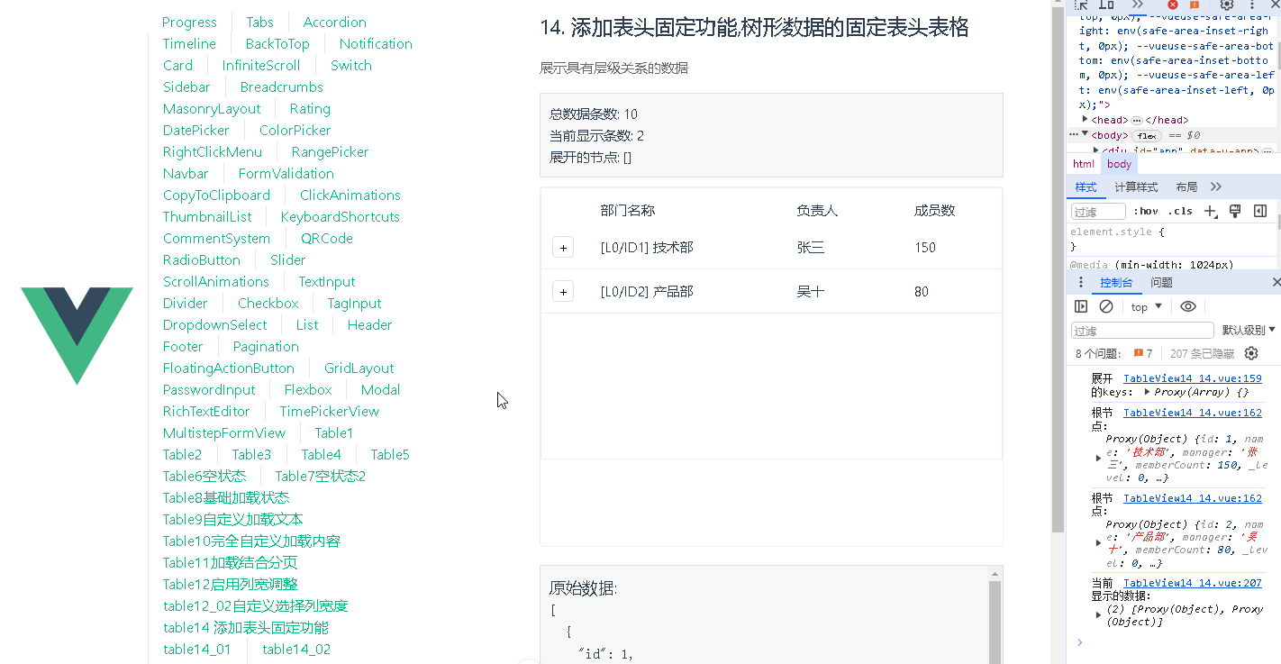 DeepSeek 助力 Vue3 开发：打造丝滑的表格（Table）之添加列宽调整功能,示例Table14_14树形数据的固定表头表格_javascript_宝码香车-DeepSeek技术社区