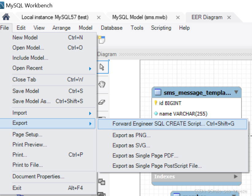 sms.mwb的文件如何在mysql workbench 生成sql 语句_workbench生成ddl脚本-CSDN博客