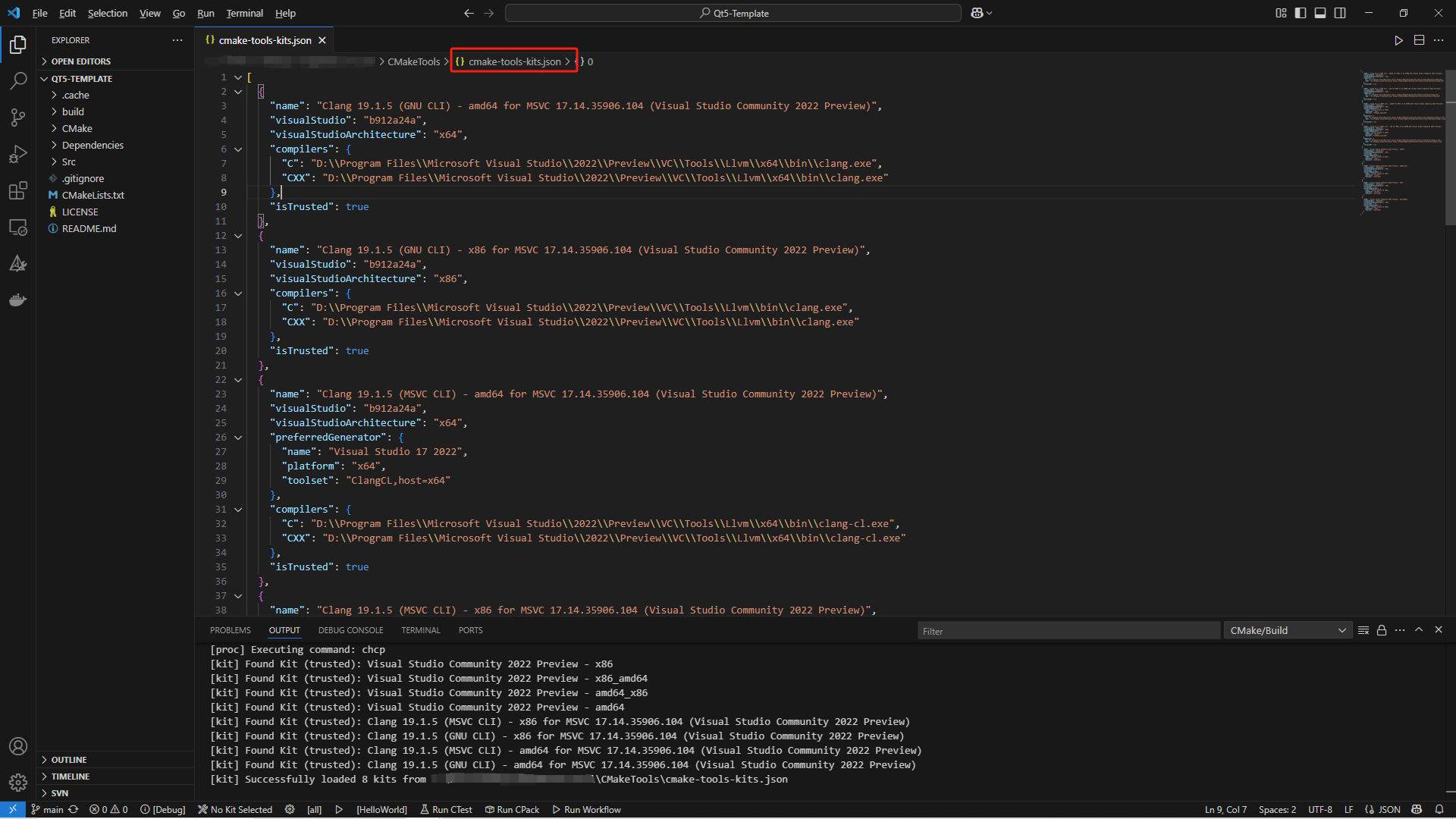 在使用VS Code、CMake Tools时删不掉的Kit_[kit] vs installation instance not found for kit "-CSDN博客