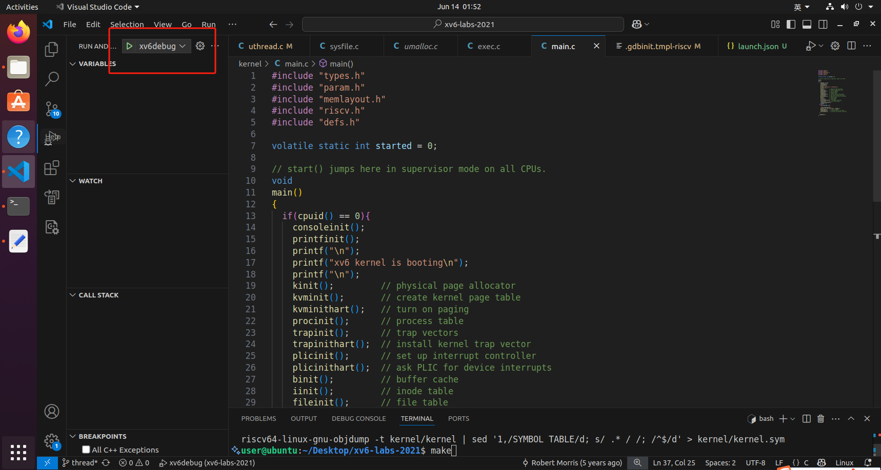 深圳大学操作系统综合实验：xv6-riscv VSCode/GDB 调试环境搭建踩坑与解决方案_vscode 调试riscv芯片-CSDN博客