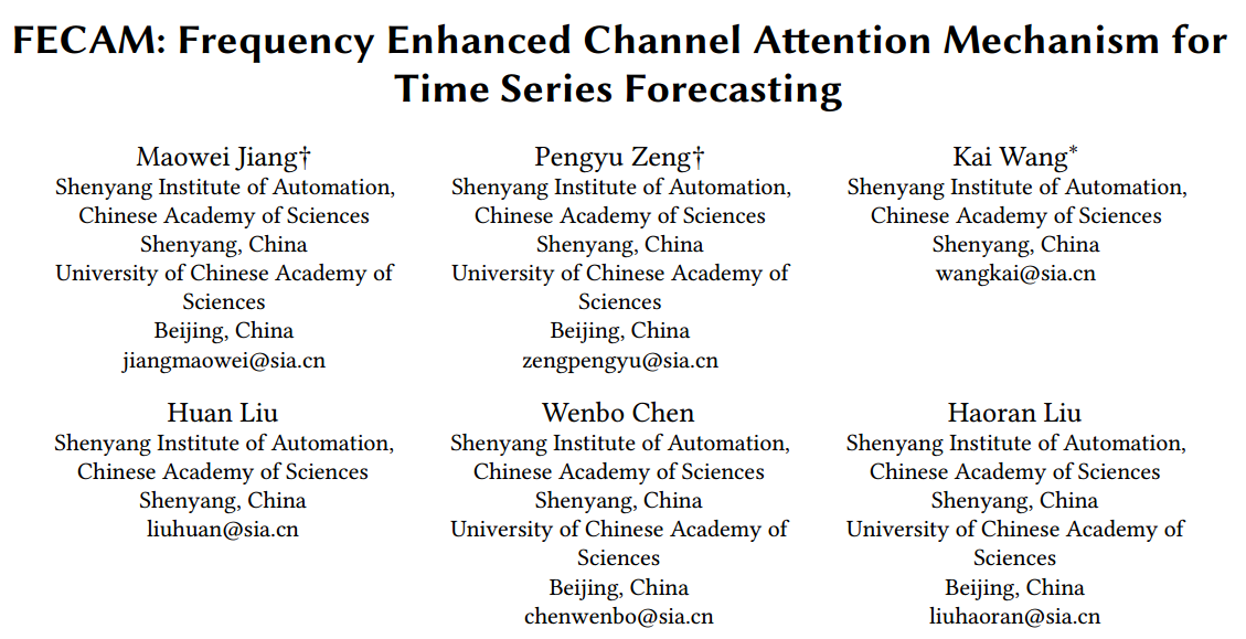 FECAM: Frequency Enhanced Channel Attention Mechanism for Time Series Forecasting文献阅读_dynamic ...