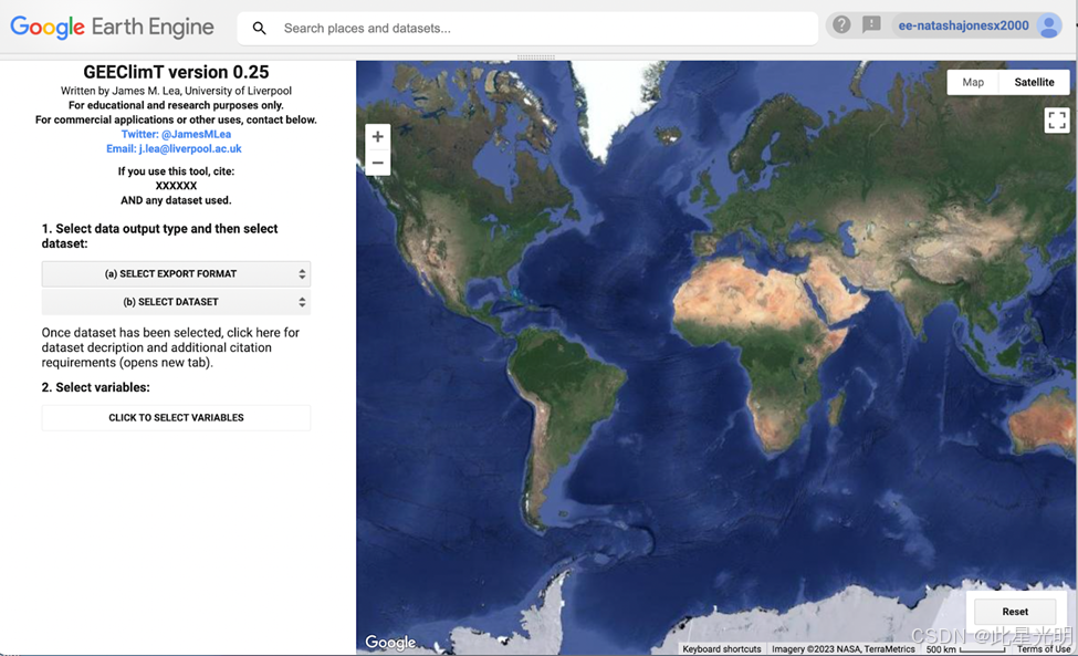 GEE APP——GEEClimT 气象数据下载工具（长时序批量下载）_gee下载高精度气象数据-CSDN博客