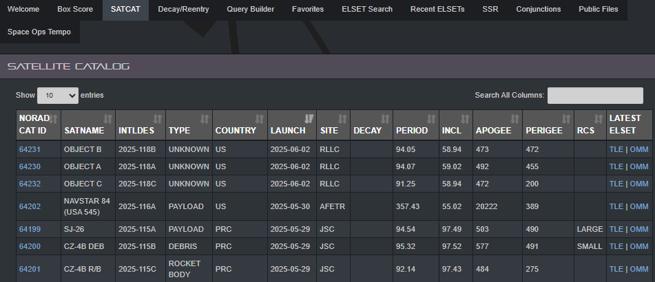 卫星信息查询_spacetrack官网-CSDN博客