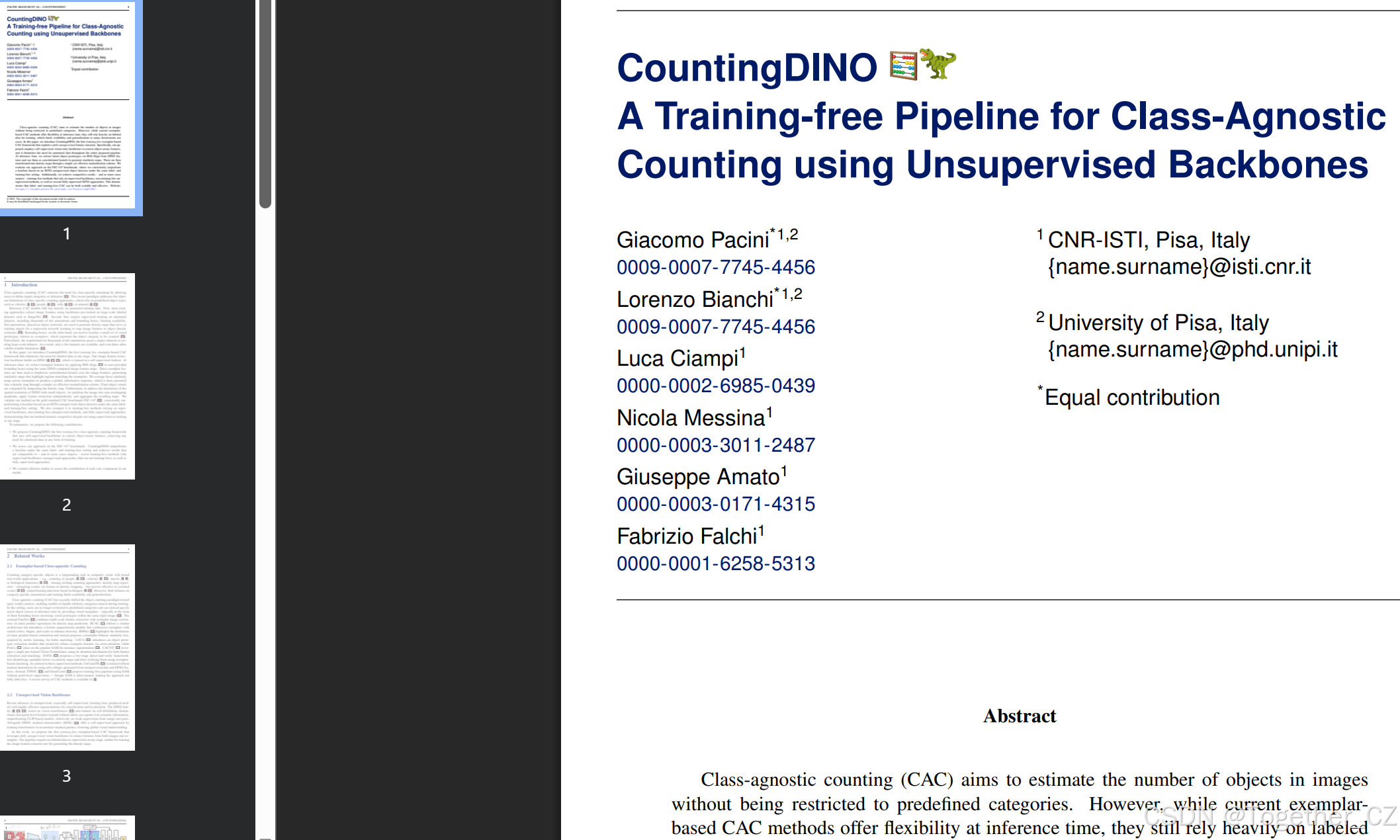 CountingDINO：A Training-free Pipeline for Class-Agnostic Counting using Unsupervised Backbones ...