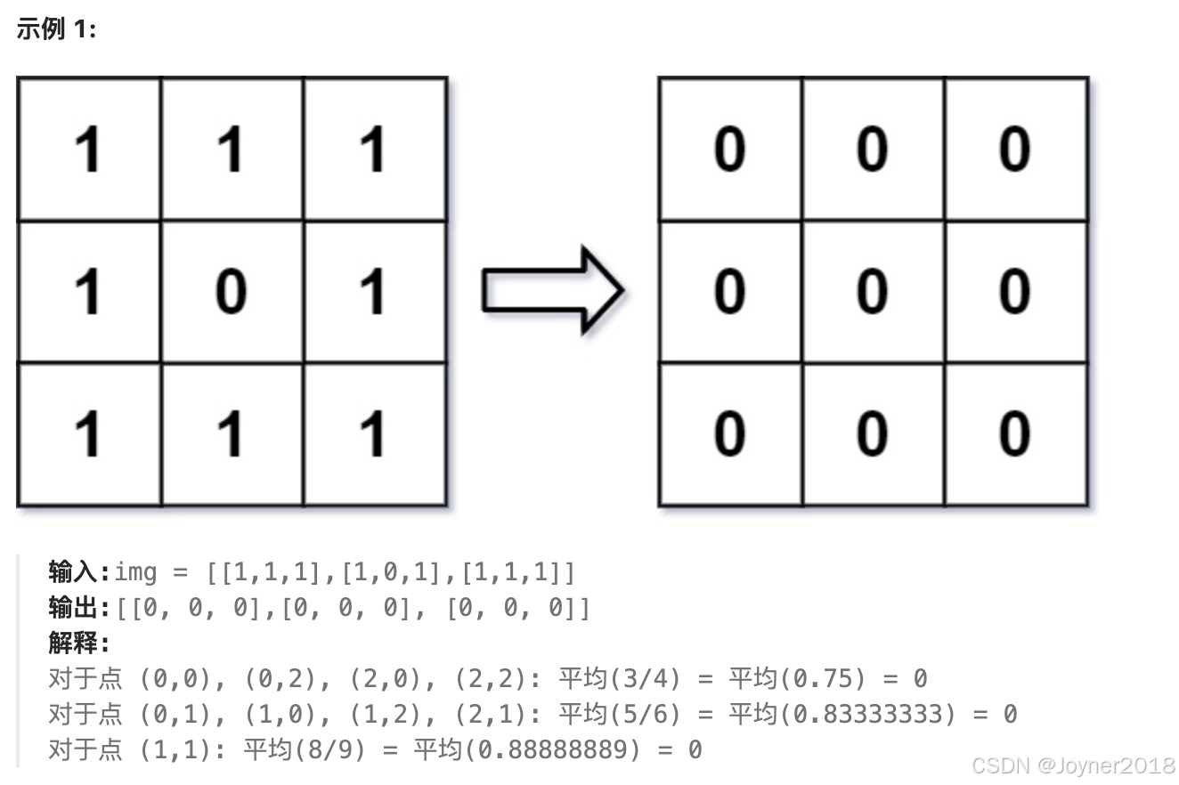 Python Leetcode 661 图片平滑器python实现力扣661题 Csdn博客