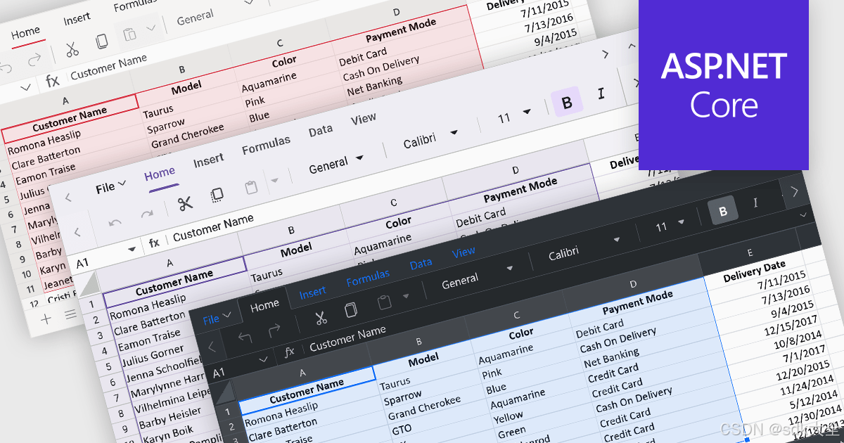 使用主题自定义电子表格-Syncfusion ASP.NET Core 电子表格_syncfusion 的表格 样式-CSDN博客