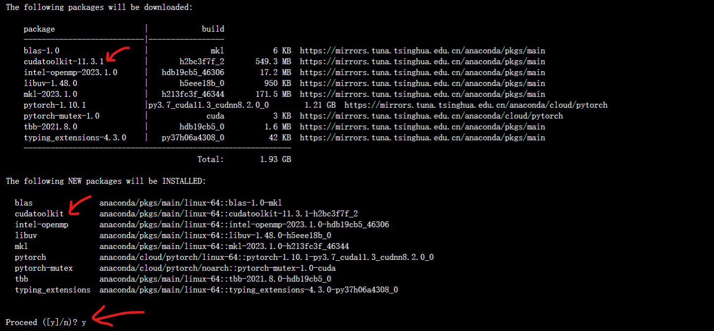 [已解决] 使用清华源临时安装pytorch==1.10.1，torchvision ，Cuda等，配置虚拟环境_conda install ...