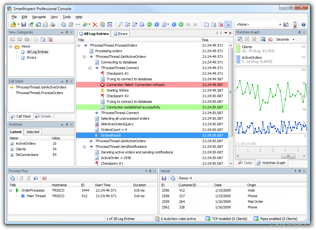 .NET/Java和Delphi高级高性能日志记录和跟踪-SmartInspect 4.0.44-CSDN博客