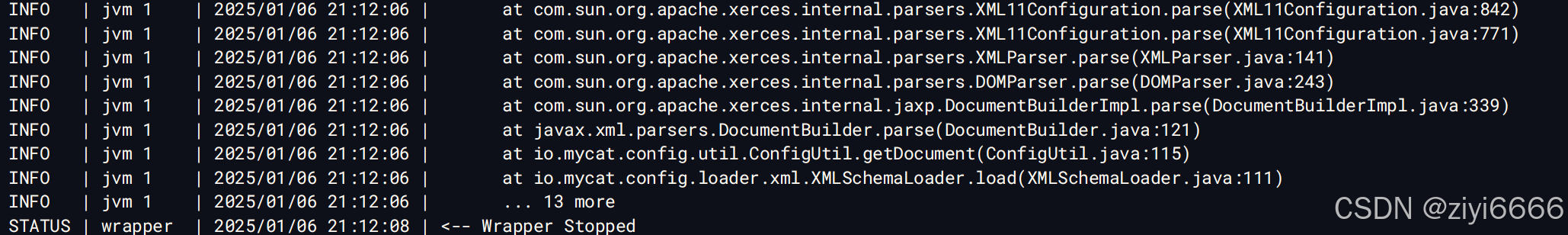 关于解决：INFO | jvm 1 | 2025/01/06 21:12:06 | at com.sun.org.apache.xerces.internal.parsers.X_axis ...