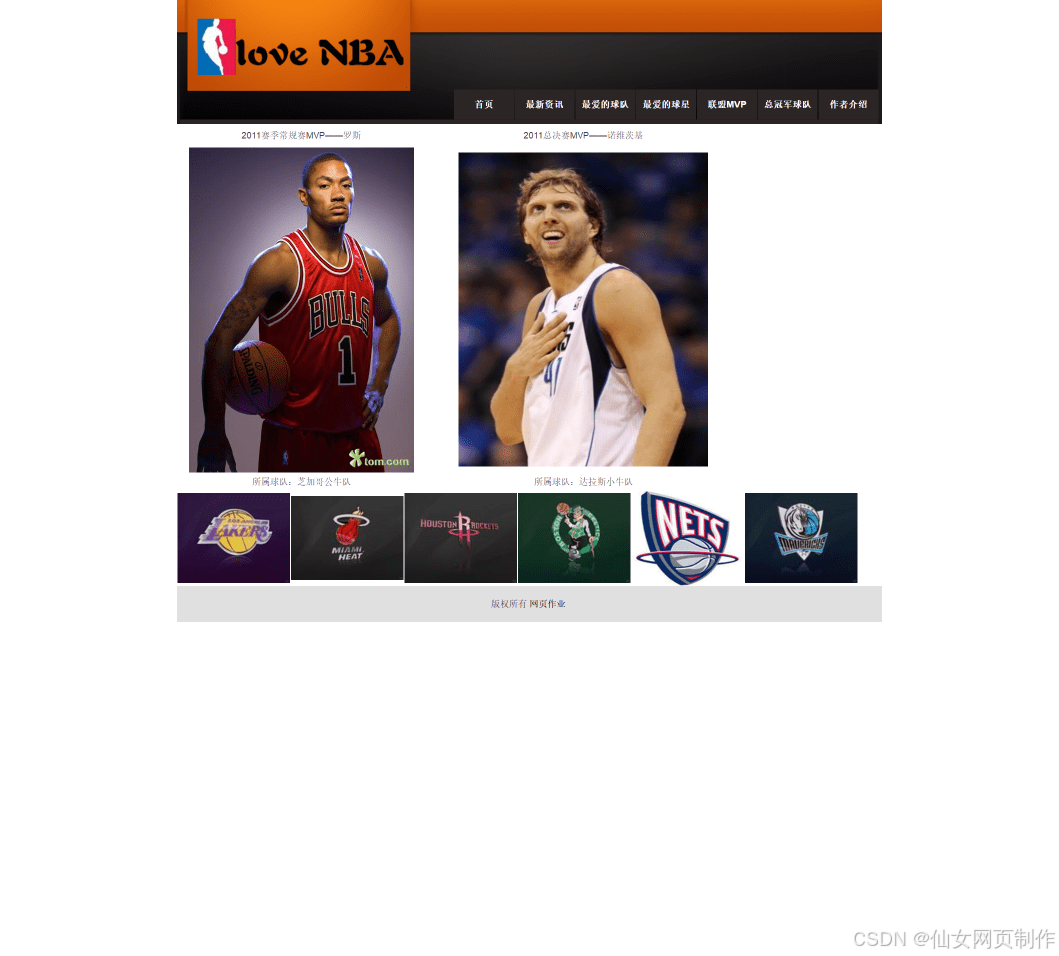 474.大学生HTML期末大作业 —【NBA篮球体育主题网页(7页)】 Web前端网页制作 html+css-CSDN博客
