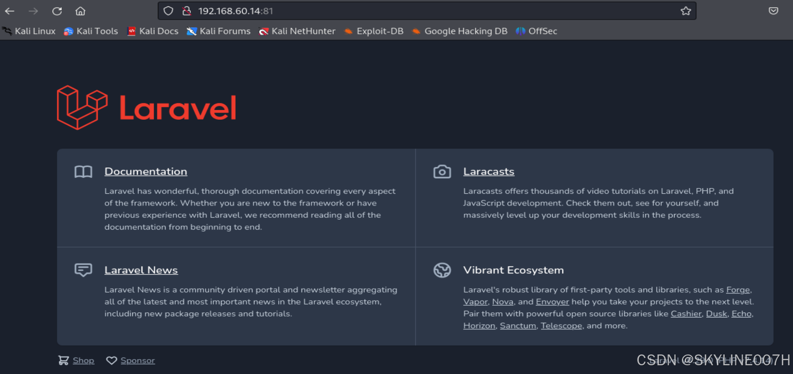 Vulnstack内网靶场渗透记录（漏洞复现)--＞自己笔记-＞保姆教程_laravel v8.29.0 漏洞-CSDN博客