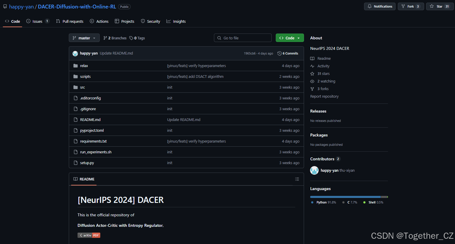 DACER：Diffusion Actor-Critic with Entropy Regulator——扩散演员-评论家与熵调节器-CSDN博客