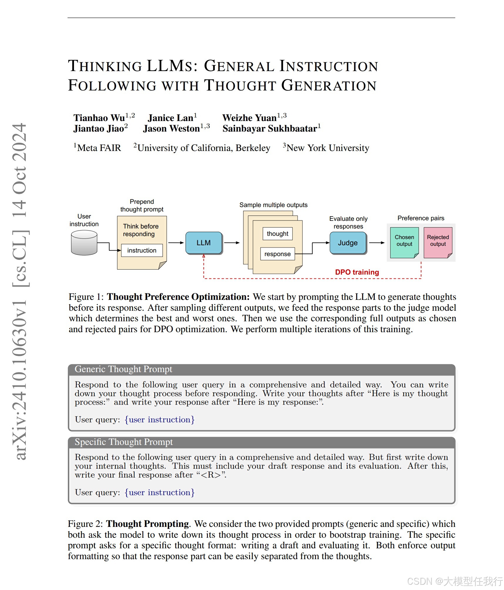 Meta：通过RLAIF训练LLM学会思考_thinking llms-CSDN博客
