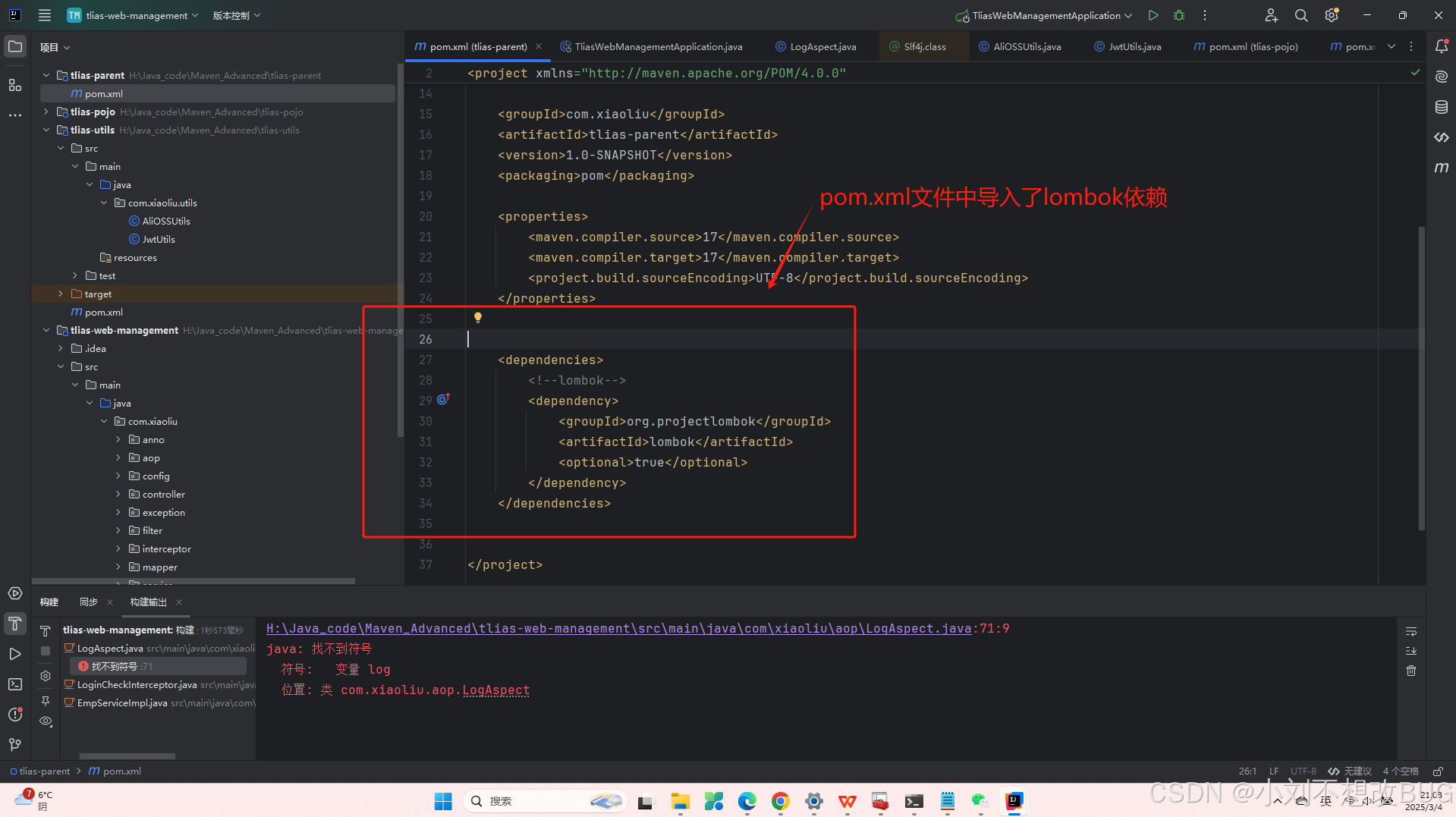 lombok正确引入依赖,却无法使用@Slf4j中的log.info问题的解决方法_lombok slf4j 运行时找不到log-CSDN博客