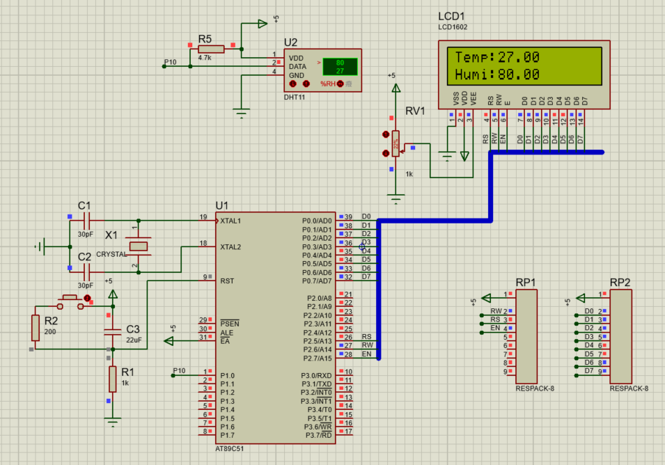 protues仿真——C51+DHT11_proteus dht11-CSDN博客
