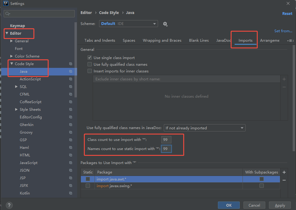 IDEA import 时不使用*_idea import *设置关闭-CSDN博客