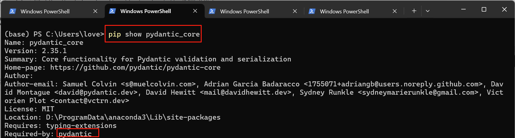 【修复笔记】anaconda-auth (cannot import name ‘validate_core_schema‘ from ‘pydantic_core‘_error while ...