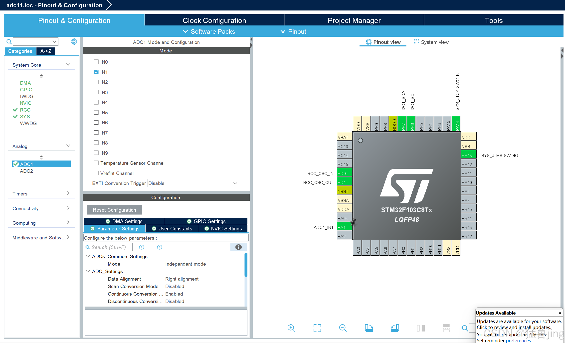 STM32CUBEMX IDE配置ADC单/多通道记录_stm32cubeide adc-CSDN博客