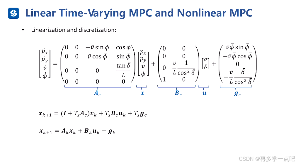 深蓝motion planning，L6MPC学习记录（4线性时变MPC、非线性MPC、Tube MPC、Hybrid MPC、MPCC）-CSDN博客