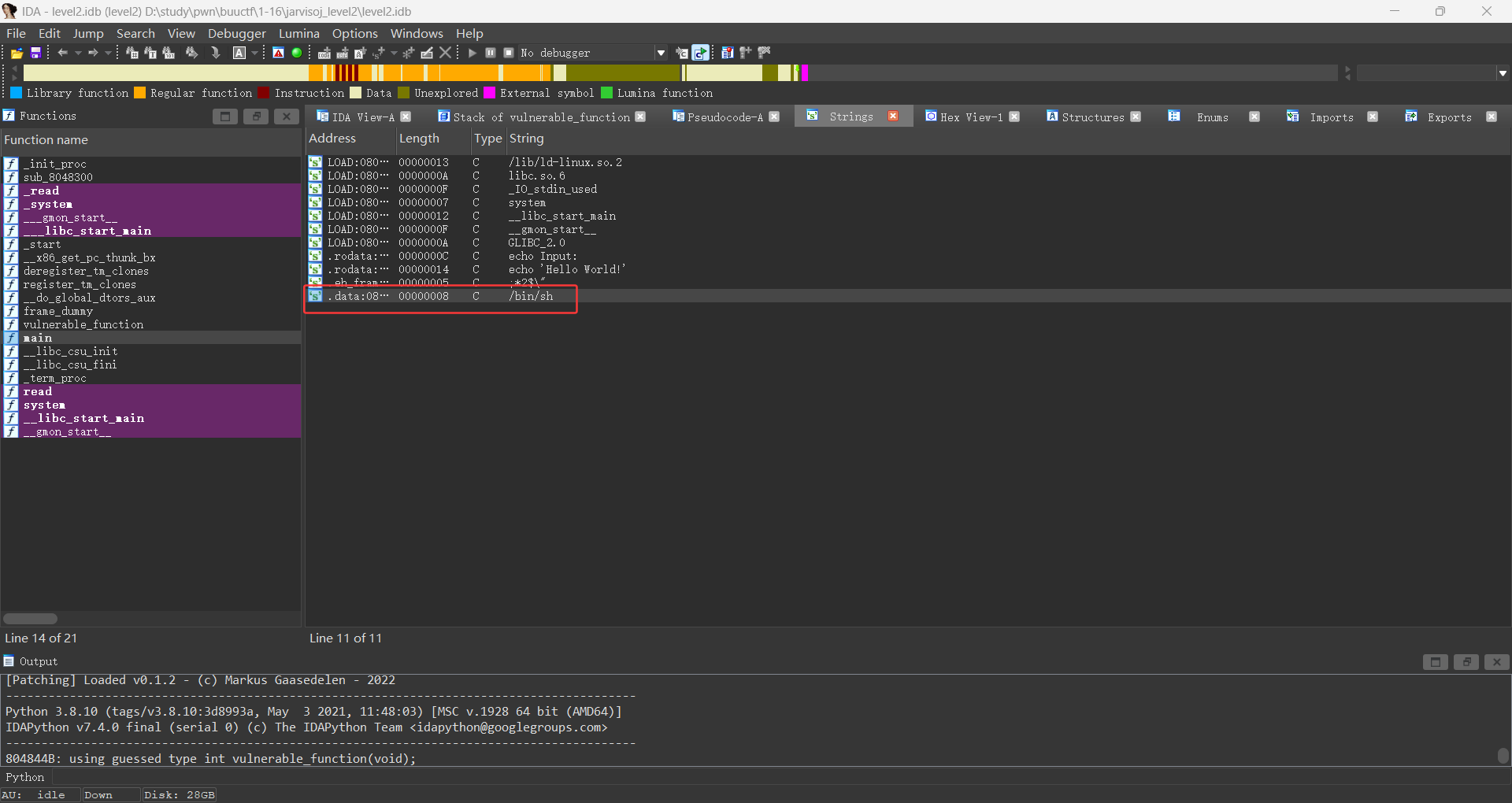 BUUCTF[jarvisoj_level2]-CSDN博客