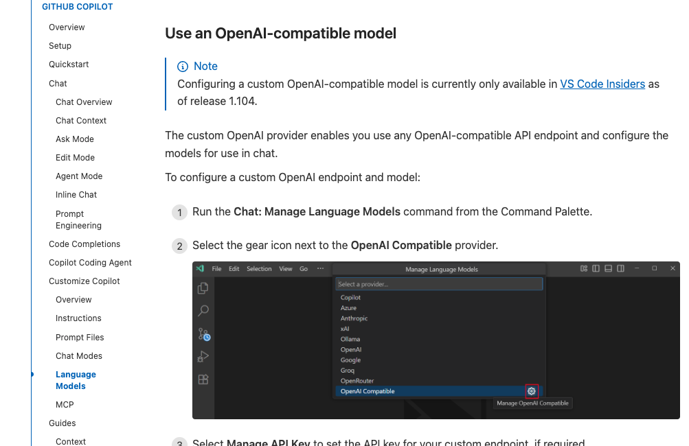 VSCode Github Copilot使用OpenAI兼容的自定义模型方法_vscode配置自己的模型-CSDN博客