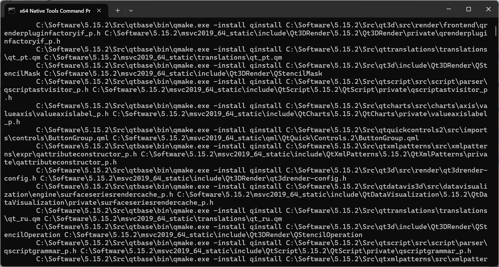 解决x64 Native Tools Command Prompt for VS 2019中配置QT静态编译时，使用nmake单线程编译速度过慢的问题-CSDN博客