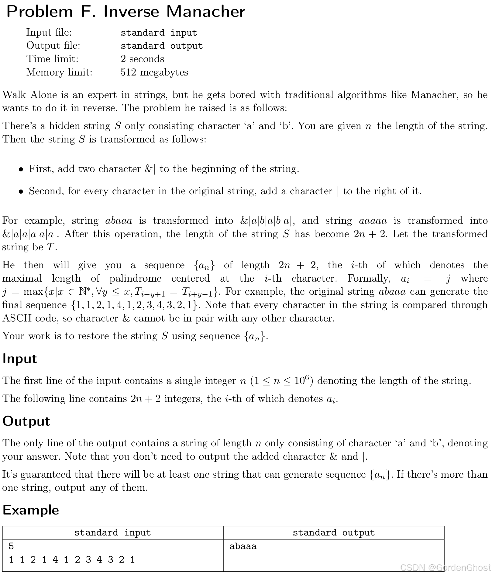 Inverse Manacher（2023 Hubei Provincial Collegiate Programming Contest ...