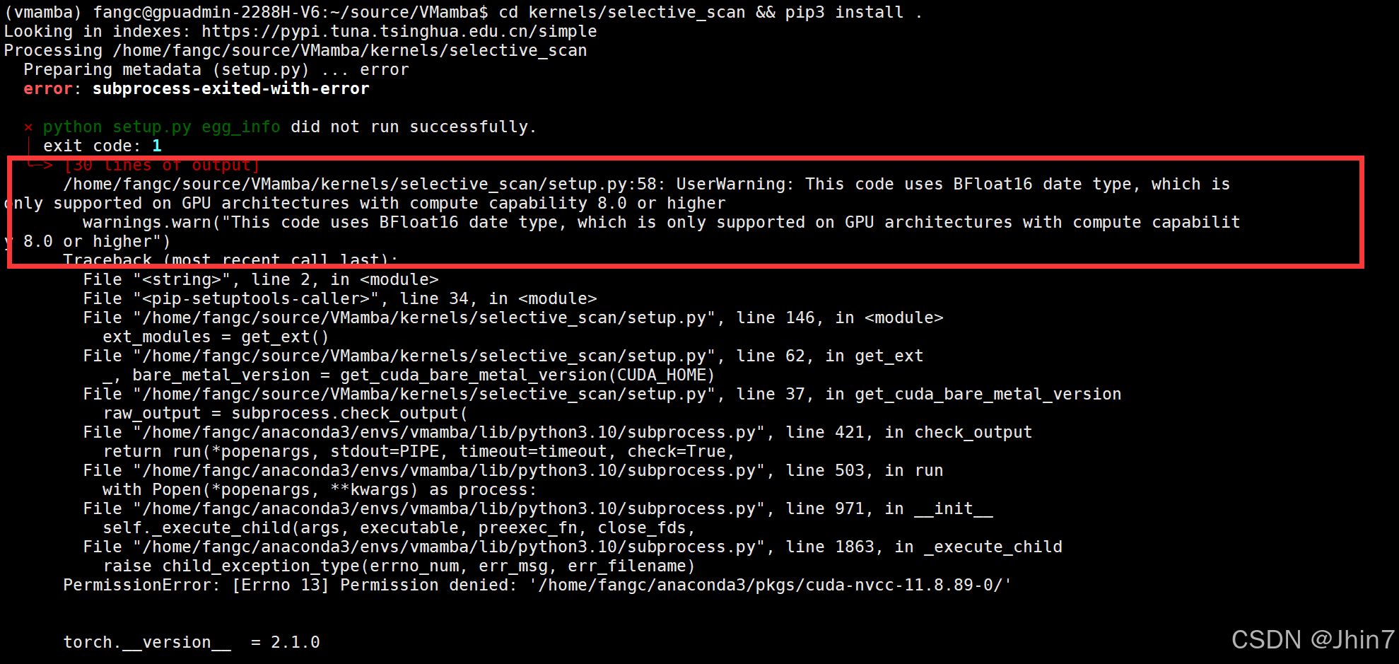 VMamba配置流程_vmamba环境配置-CSDN博客
