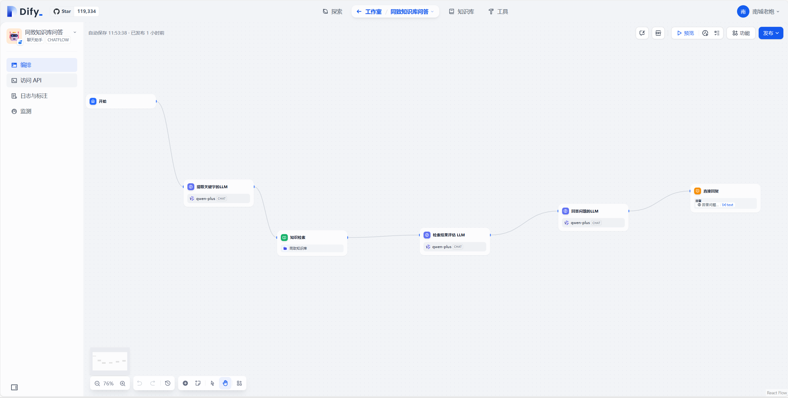 使用 Dify 搭建知识库问答 Chatflow_dify 知识库问答-CSDN博客
