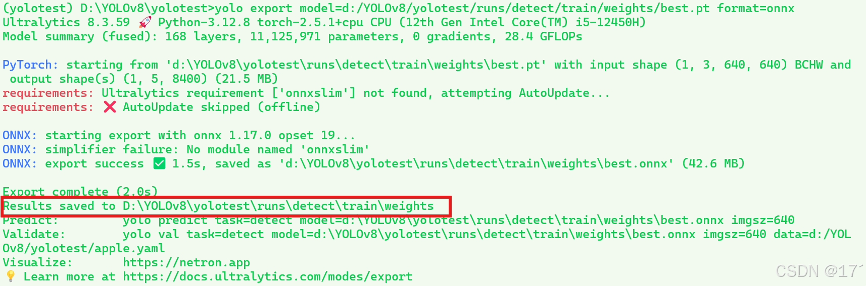 YOLOv8从菜鸟到精通(三):YOLOv8验证模型并导出模型为onnx格式_yolov8导出onnx模型-CSDN博客