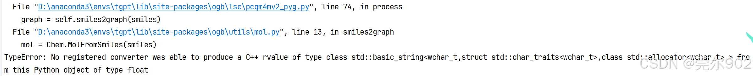 （研一自用版）TypeError: No registered converter was able to produce a C++ rvalue of type class std ...