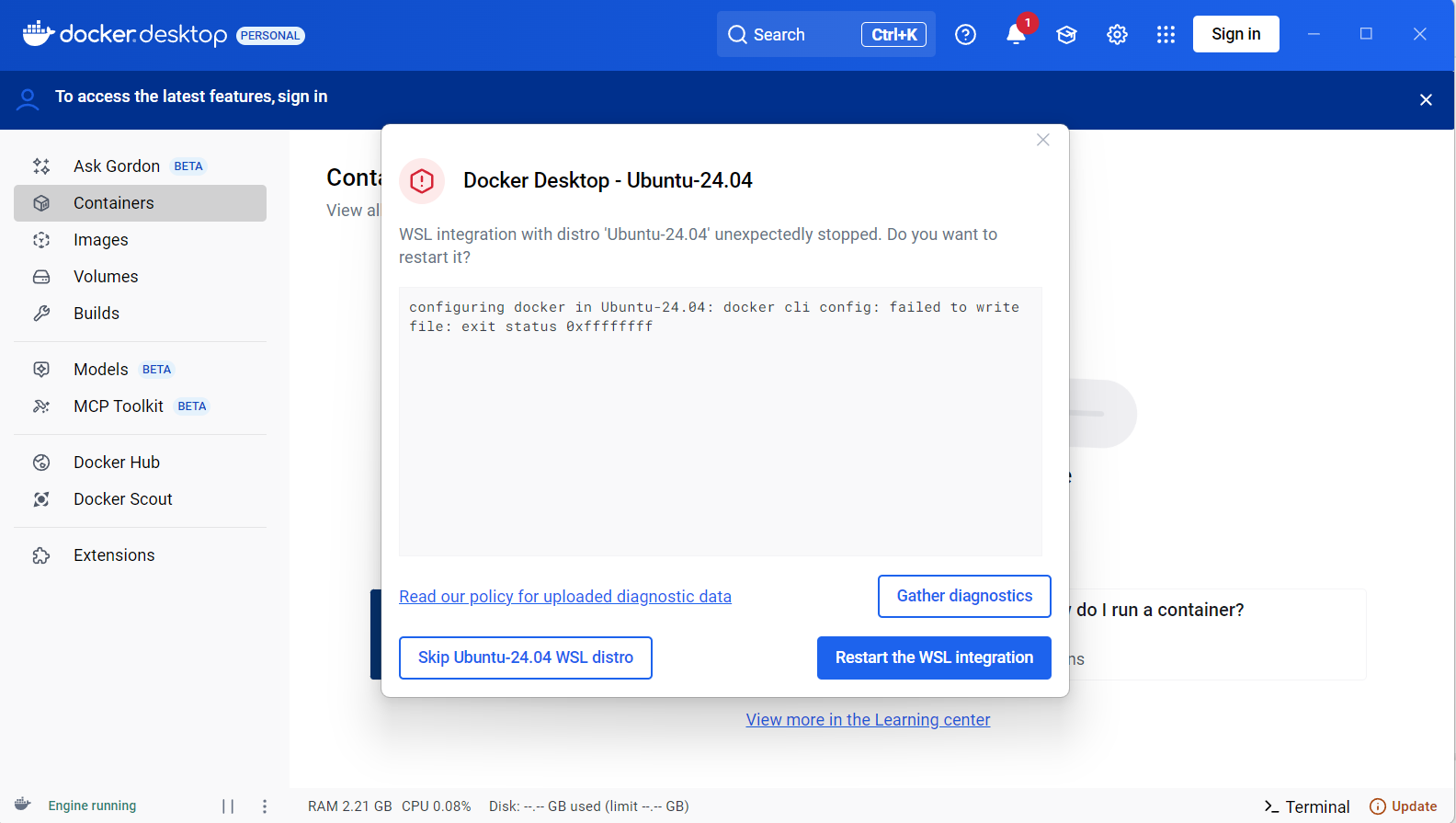 直接删除wsl文件导致的wsl挂载错误解决办法 docke下载链接_wsl删除怎么修复-CSDN博客